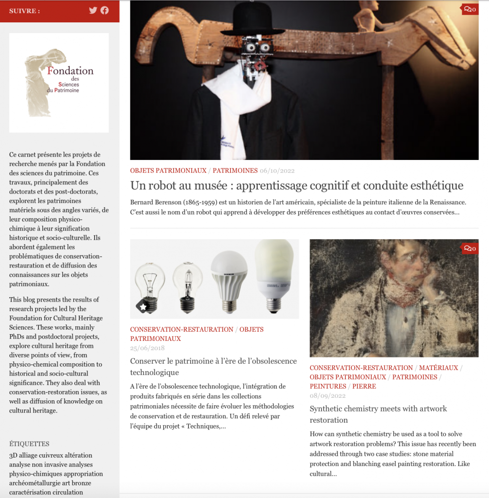 Nouveau billet dans notre carnet de recherche – Fondation des Sciences ...